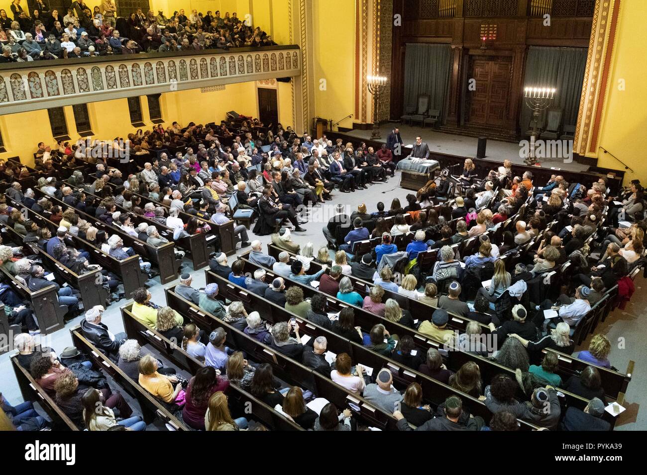 New York, NY, USA. 28th Oct, 2018. Rabbi DAVID INGBER speaking at the ...