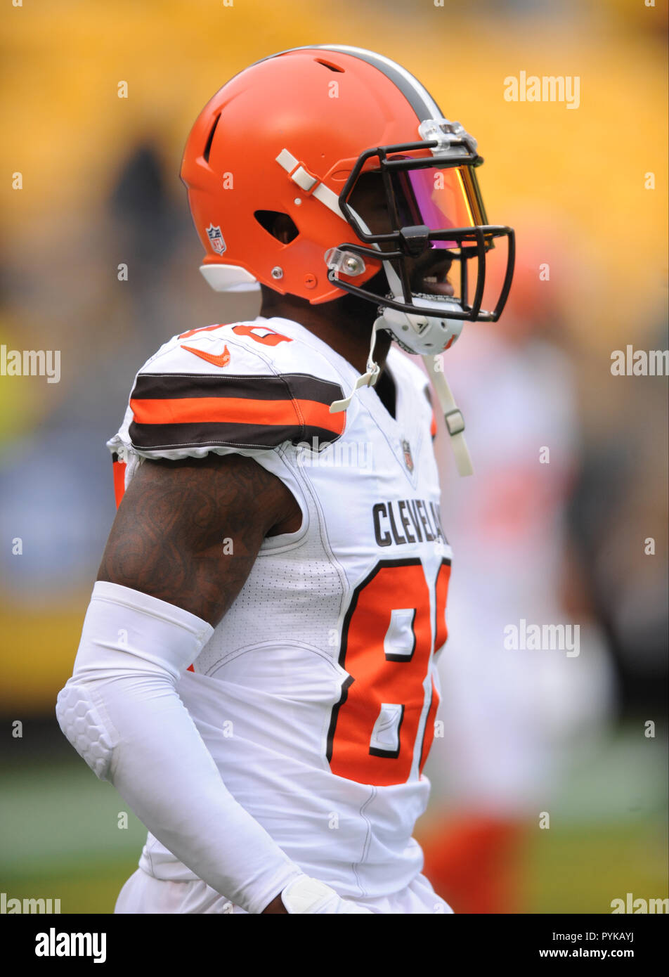 Pittsburgh, PA, USA. 28th Oct, 2018. Browns #80 Jarvis Landry during ...