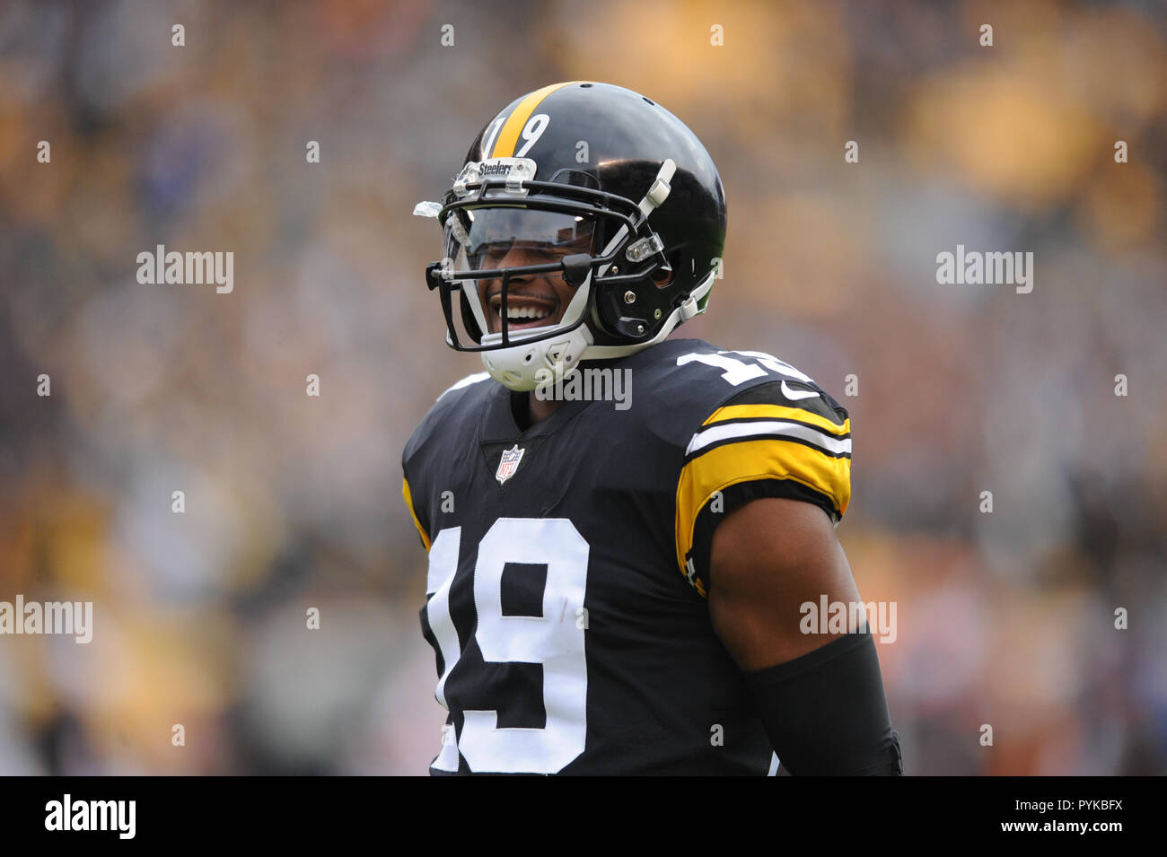 Pittsburgh, PA, USA. 28th Oct, 2018. Steelers #19 JuJu Smith-Schuster ...