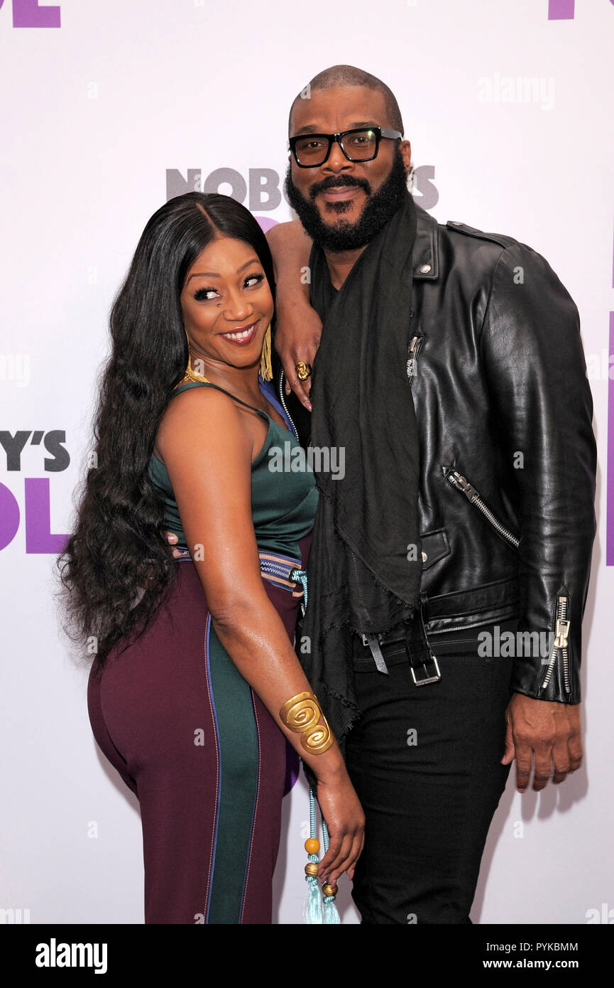 NEW YORK, NY - OCTOBER 28: Tiffany Haddish and Tyler Perry attend ...