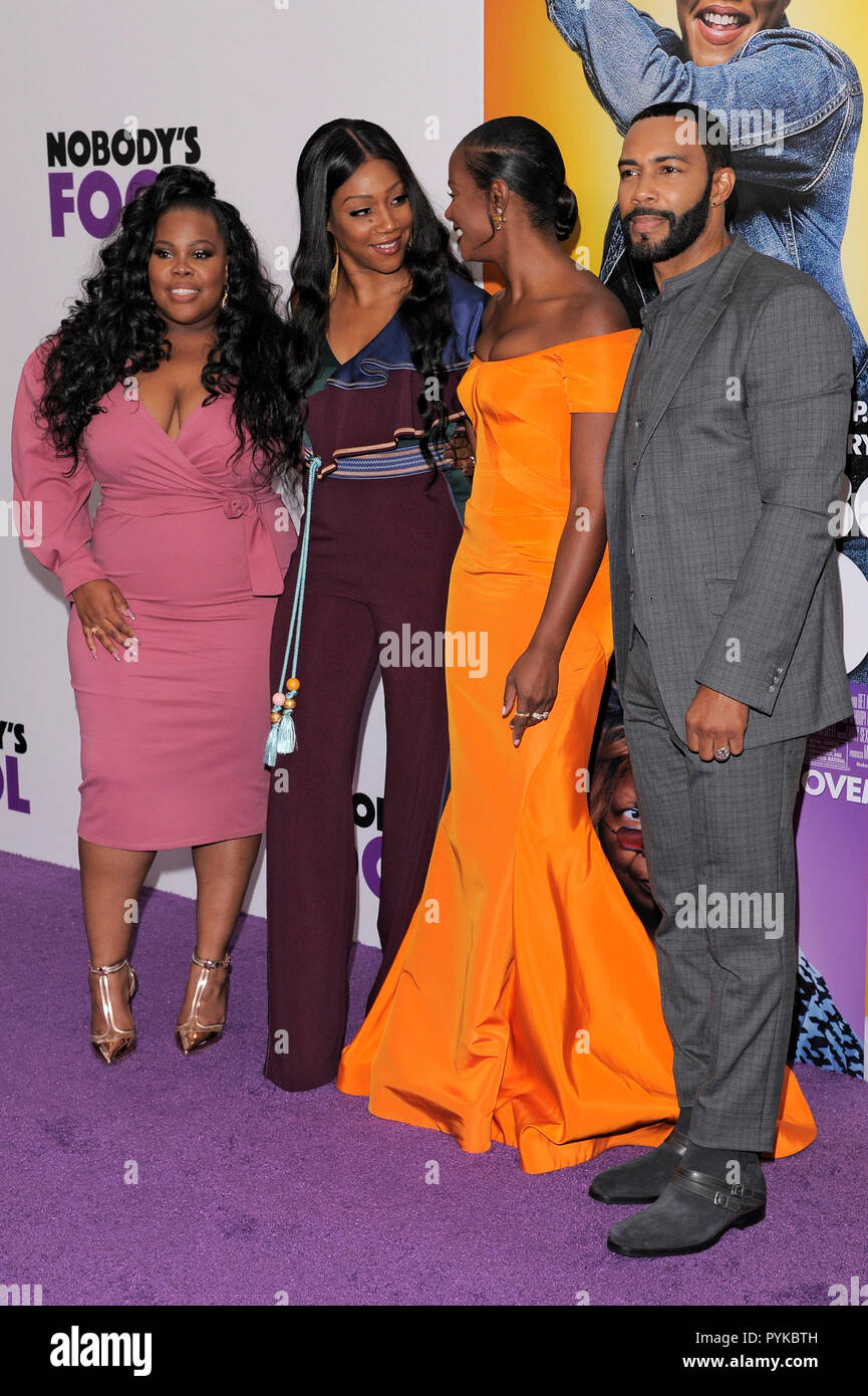 NEW YORK, NY - OCTOBER 28: (L-R) Actors Amber Riley, Tiffany Haddish ...