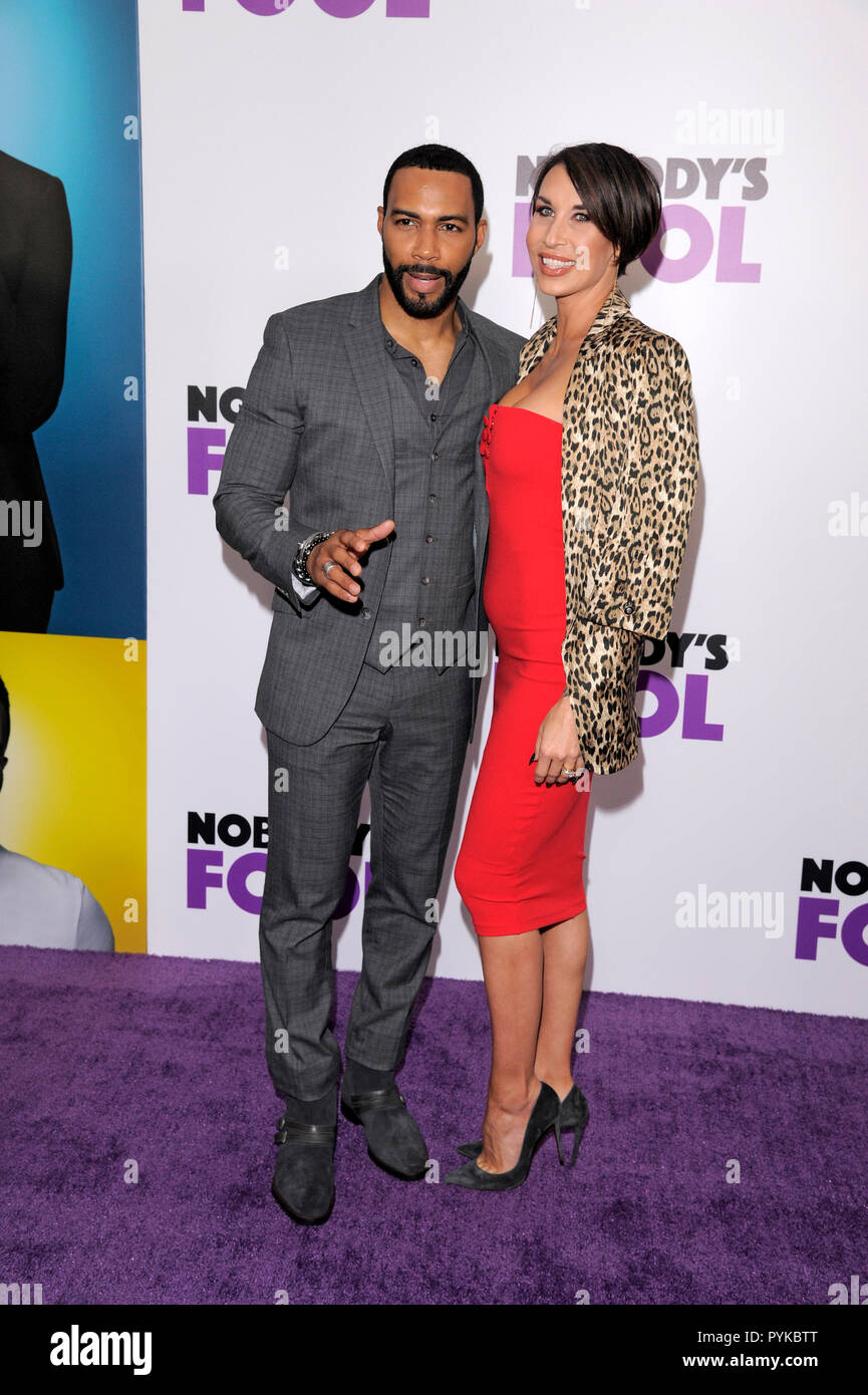 NEW YORK, NY - OCTOBER 28: Omari Hardwick (L) and Jennifer Pfautch ...