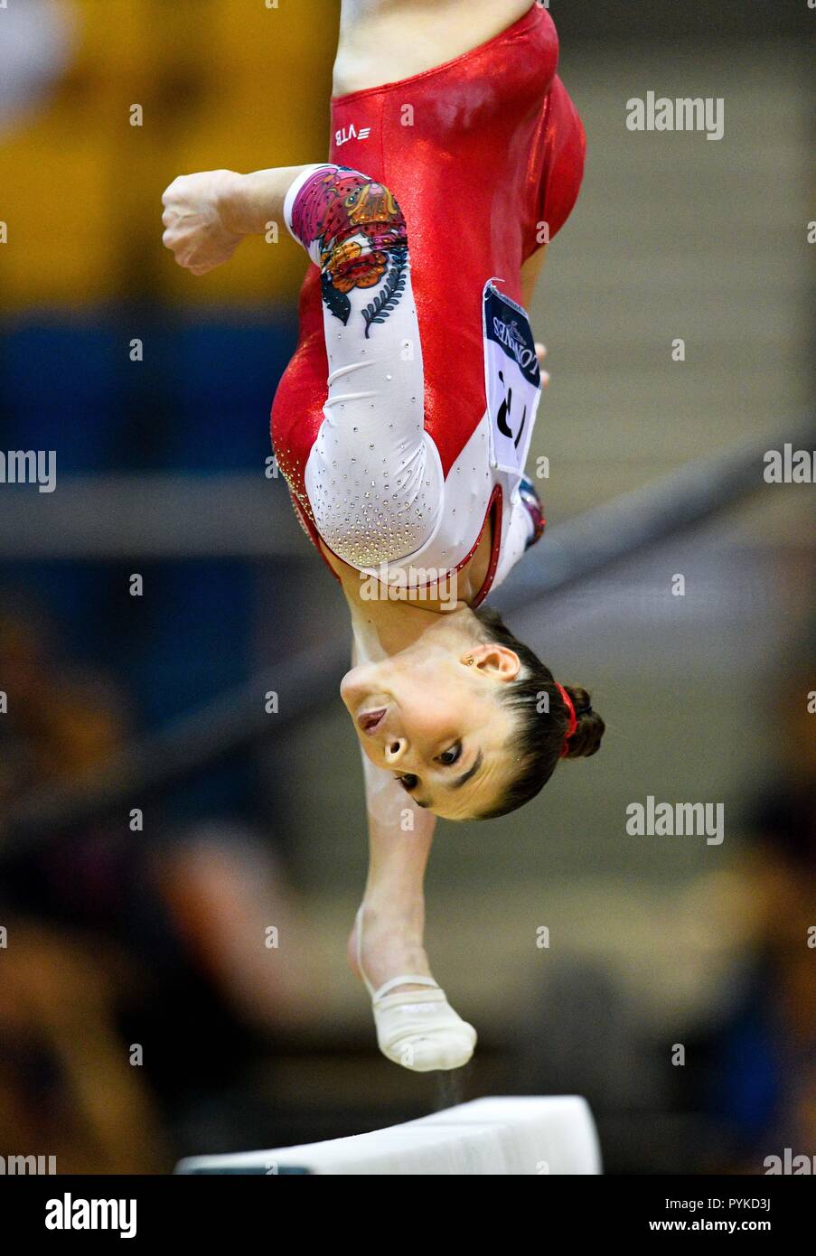 Doha, Qatar. 28th Oct, 2018. Angelina Melnikova of Russia performs ...