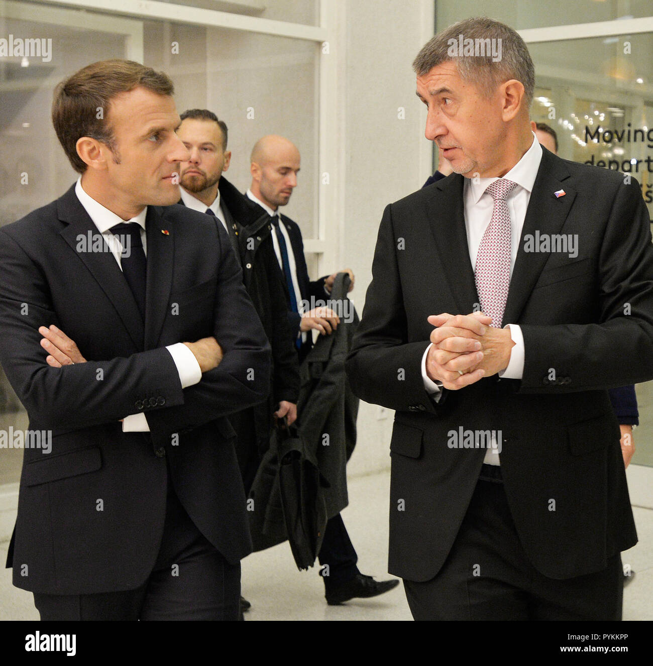 Prague, Czech Republic. 27th Oct, 2018. French President Emmanuel ...