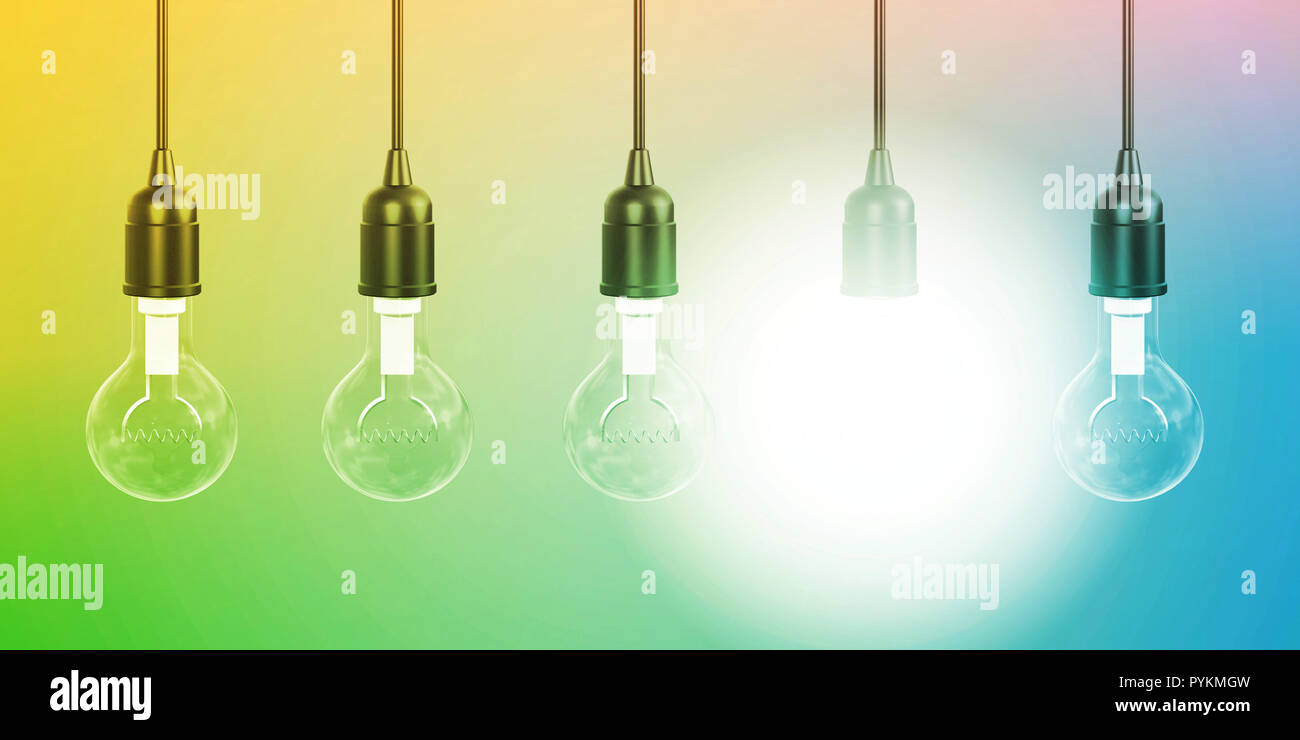 Glowing Light Bulb as a Business Innovation Concept Stock Photo - Alamy
