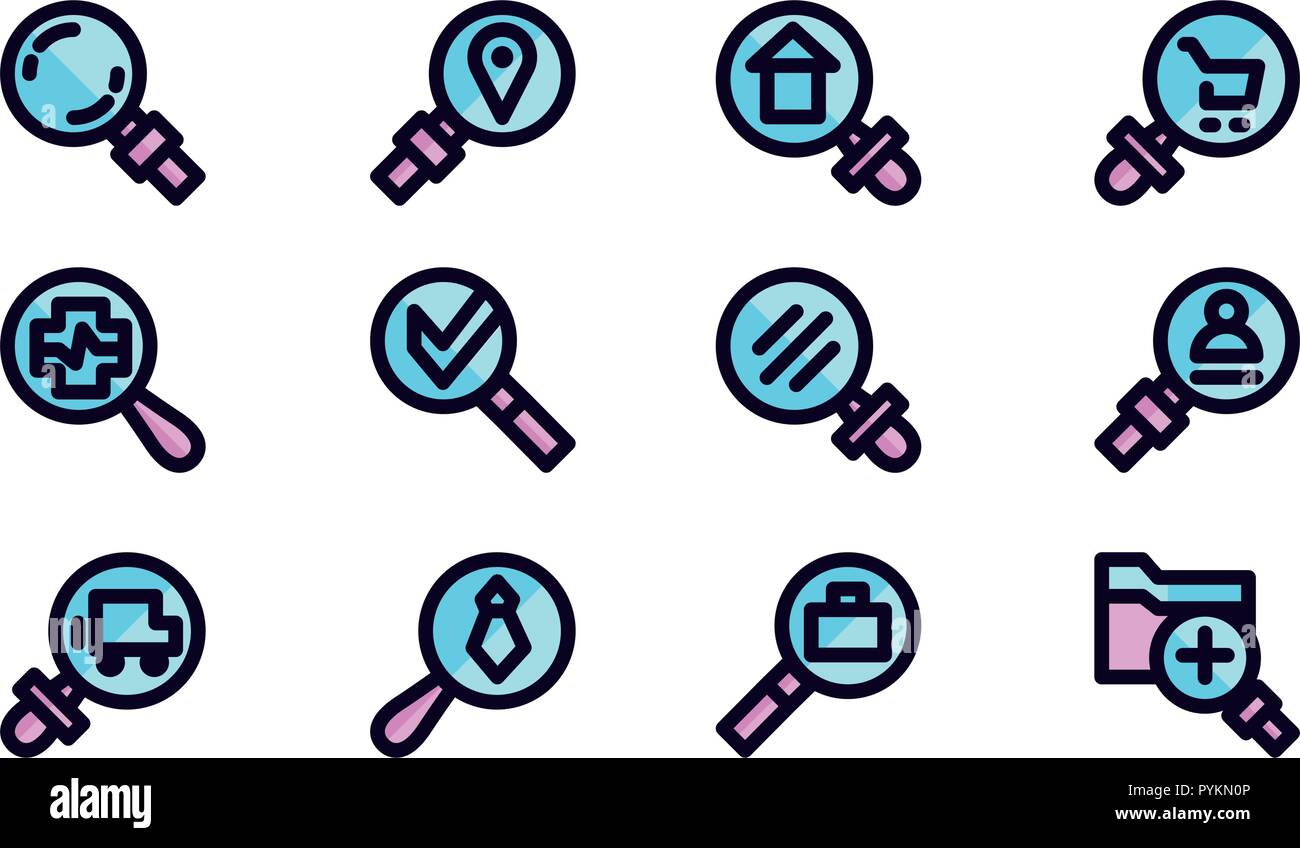 Search Icon Template Set Vector Sign Design Stock Vector Image & Art ...