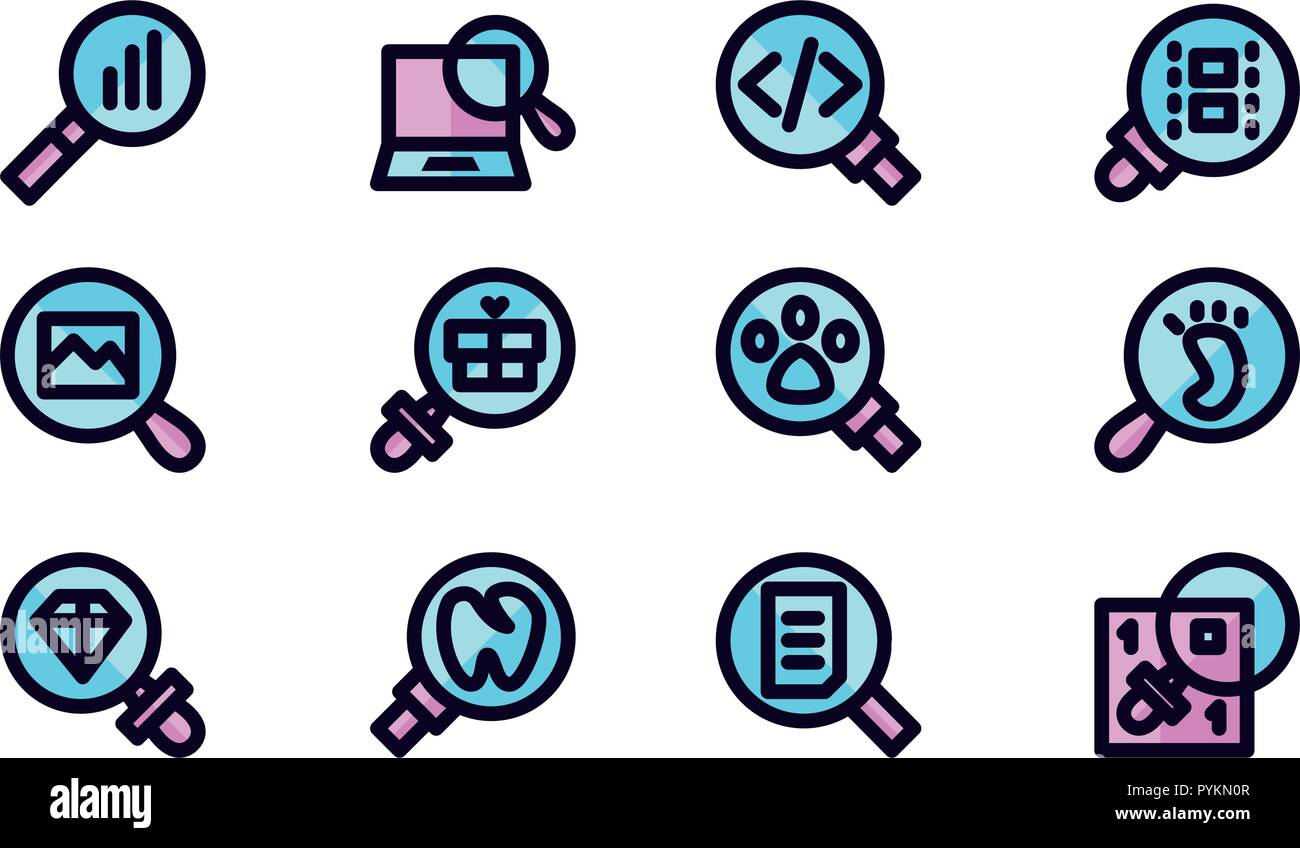 Search Icon Template Set Vector Sign Design Stock Vector Image & Art ...