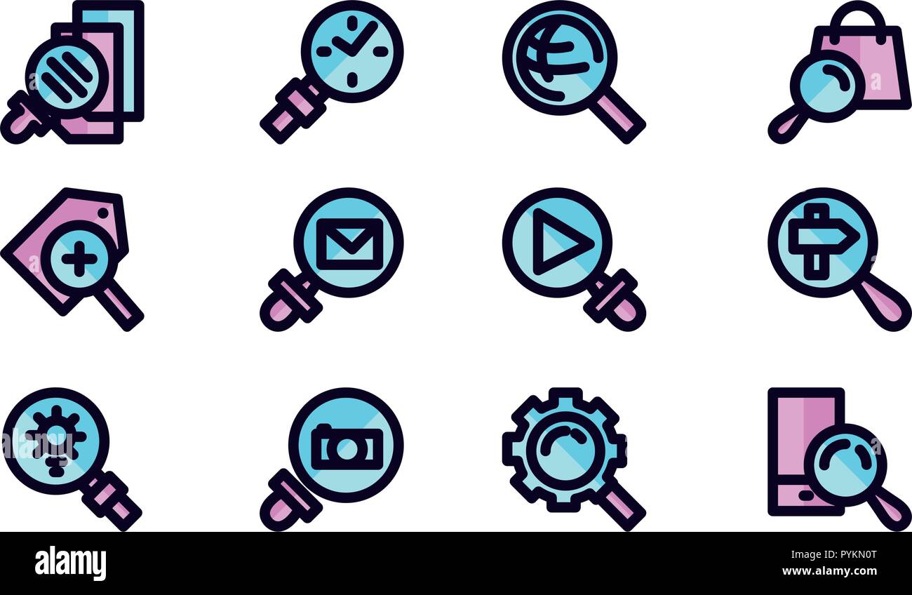 Search Icon Template Set Vector Sign Design Stock Vector Image & Art ...