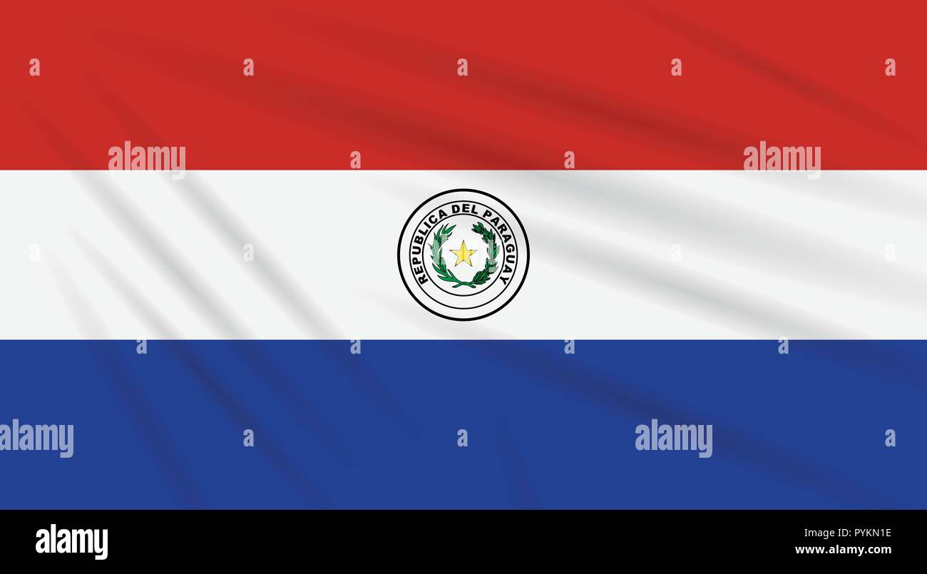 Flag Paraguay - front side swaying in wind, realistic vector Stock ...