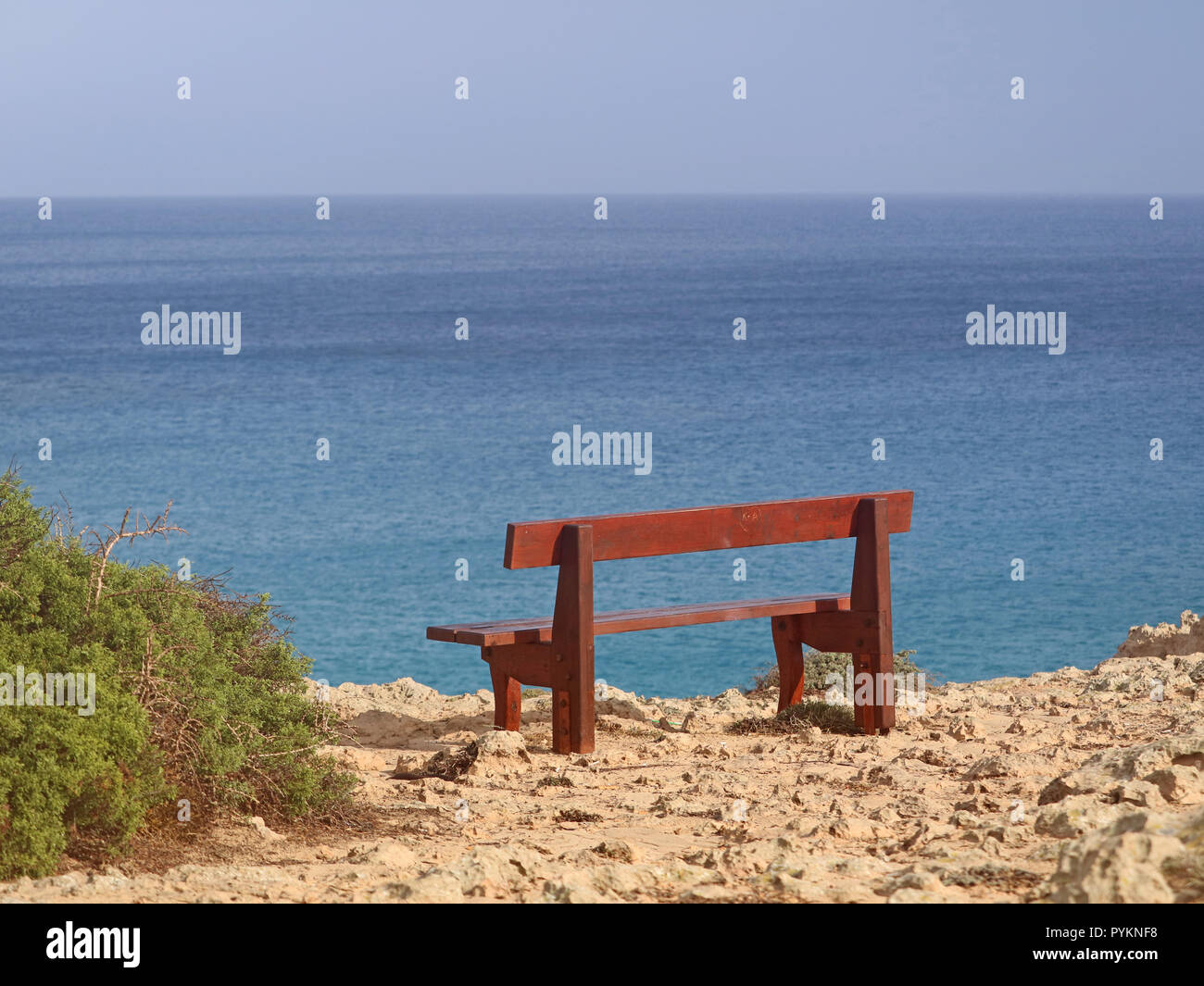 Stone bench coast in cyprus hi-res stock photography and images - Alamy