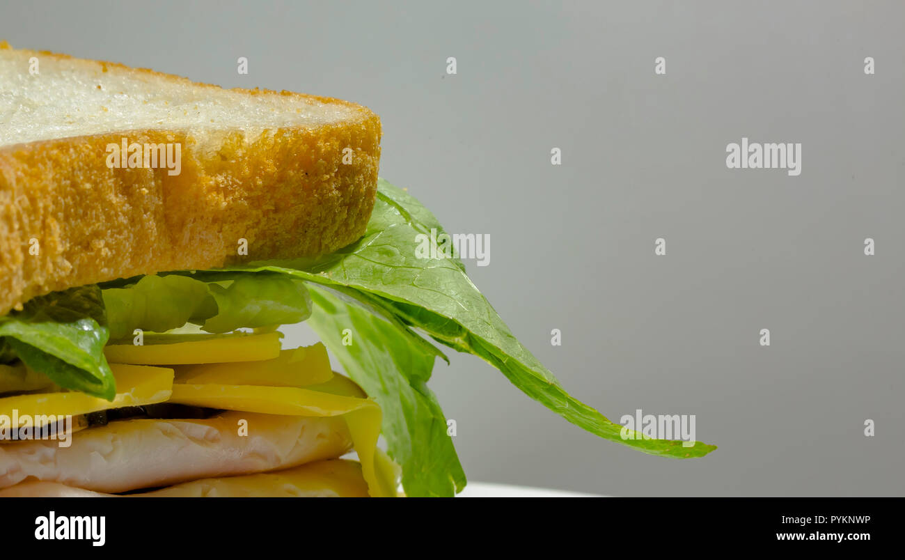 Close up of deli sandwich against white background Stock Photo - Alamy