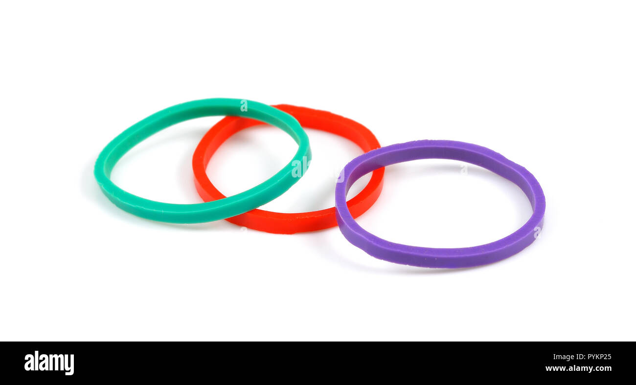 Rubber band or plastic band isolated on white background Stock Photo ...
