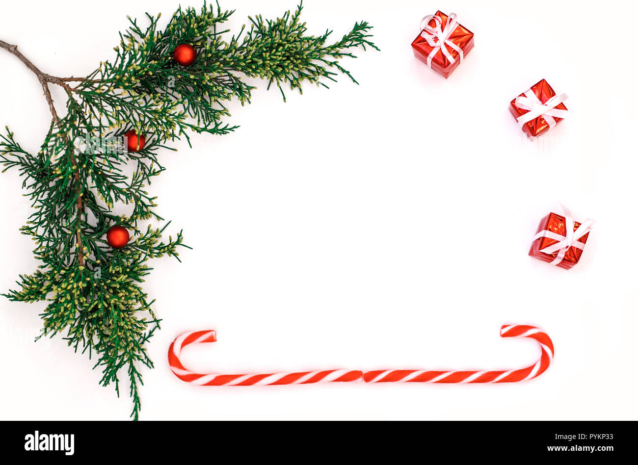 Composition christmas candy canes Cut Out Stock Images & Pictures - Alamy