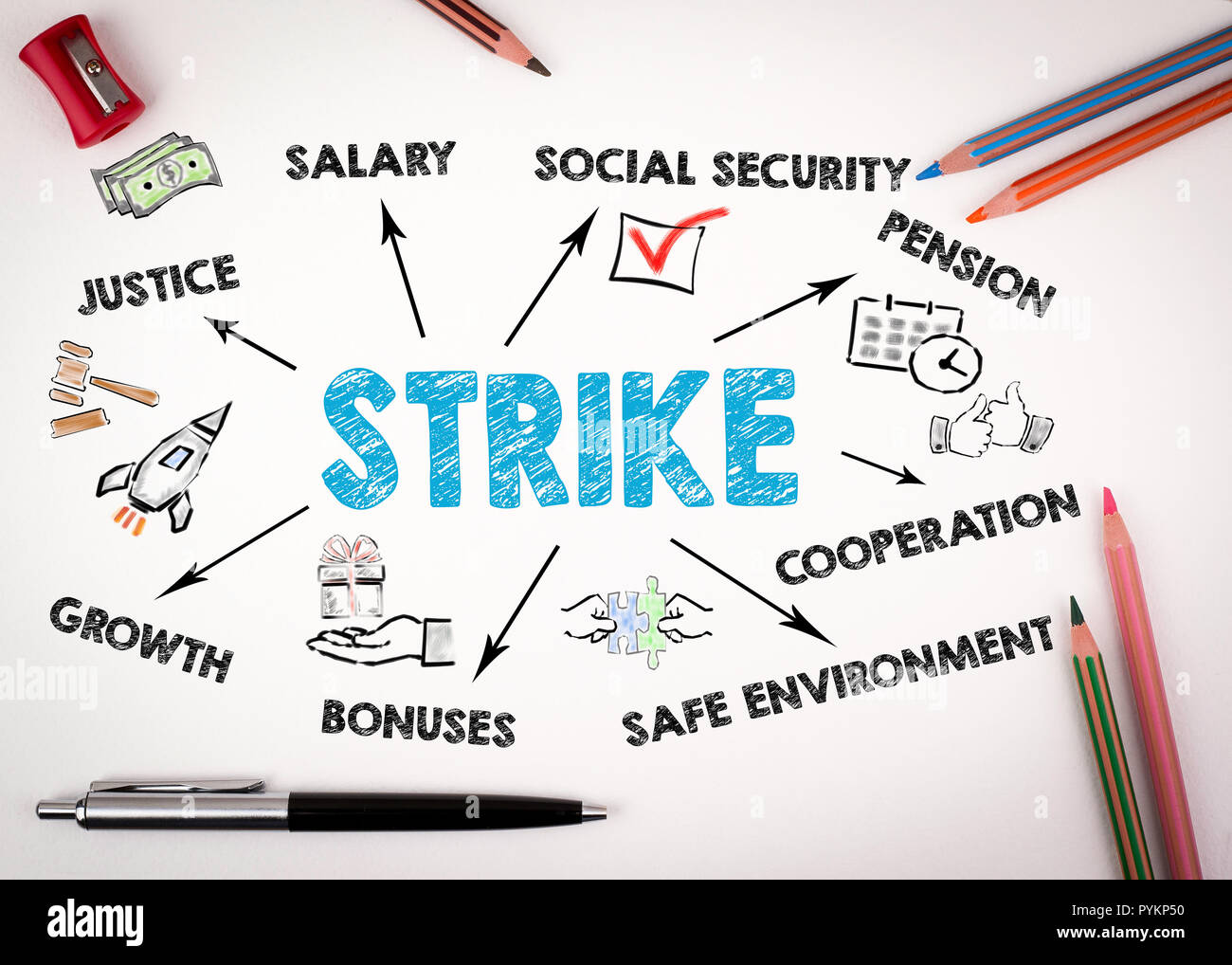 Labor strike drawing hi-res stock photography and images - Alamy