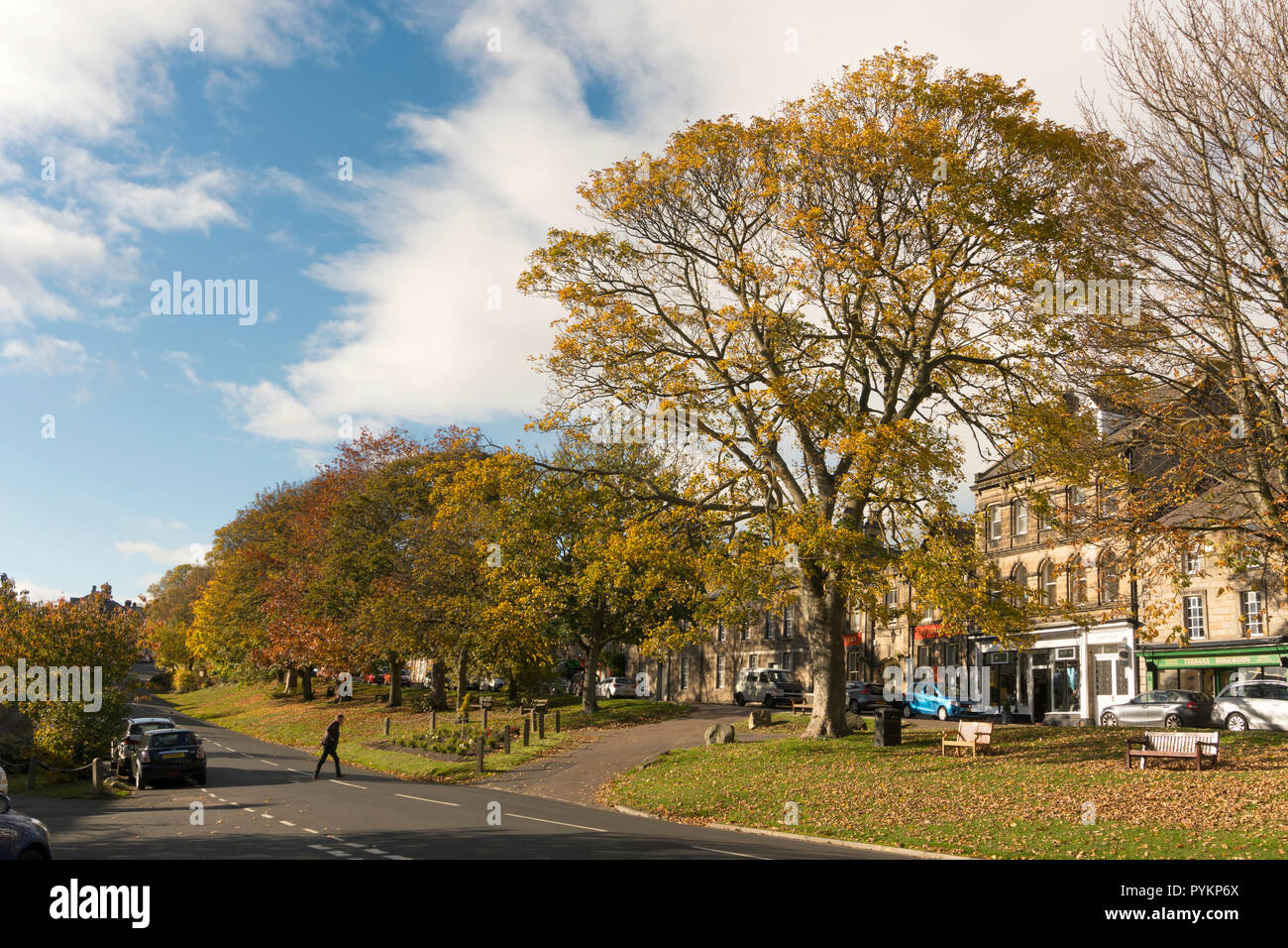 Rothbury village in autumn, Northumberland, England, UK Stock Photo - Alamy