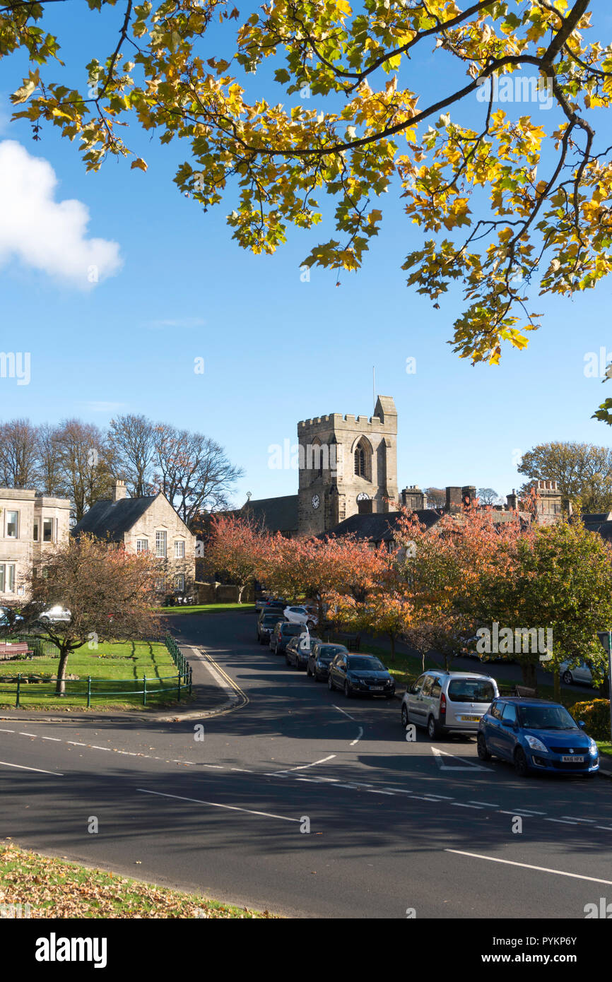 Rothbury village in autumn, Northumberland, England, UK Stock Photo - Alamy