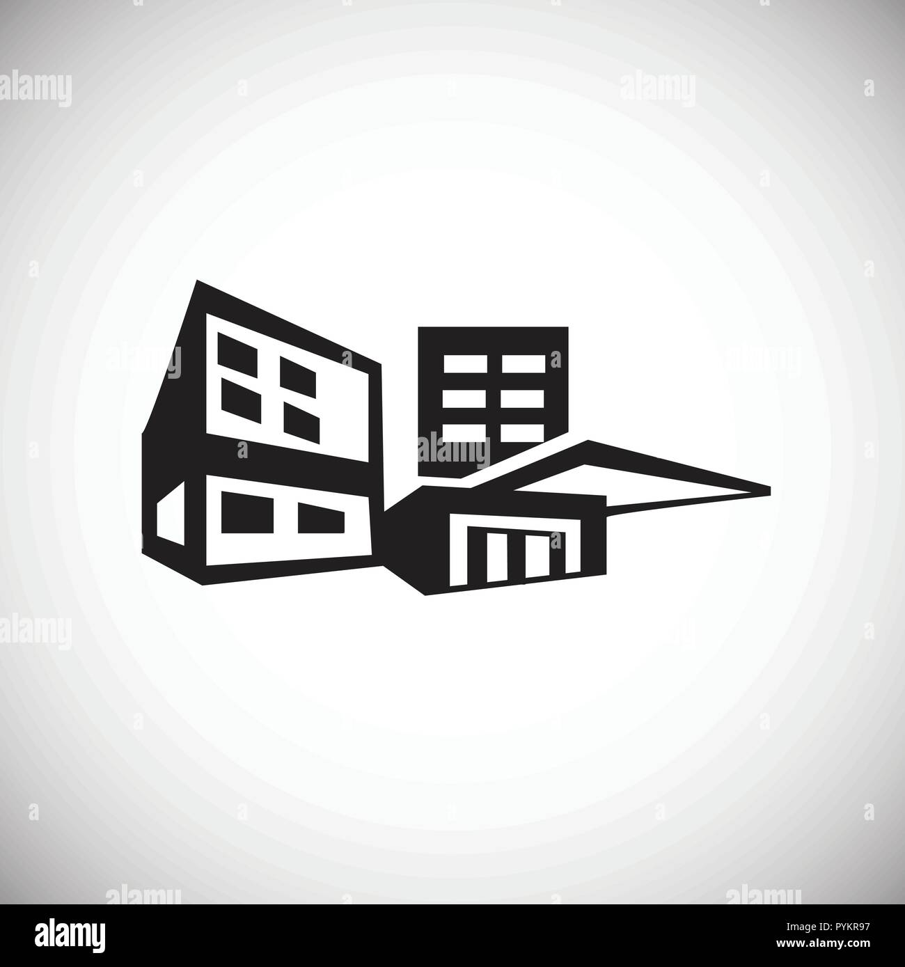 Modern architecture building on white background Stock Vector Image ...