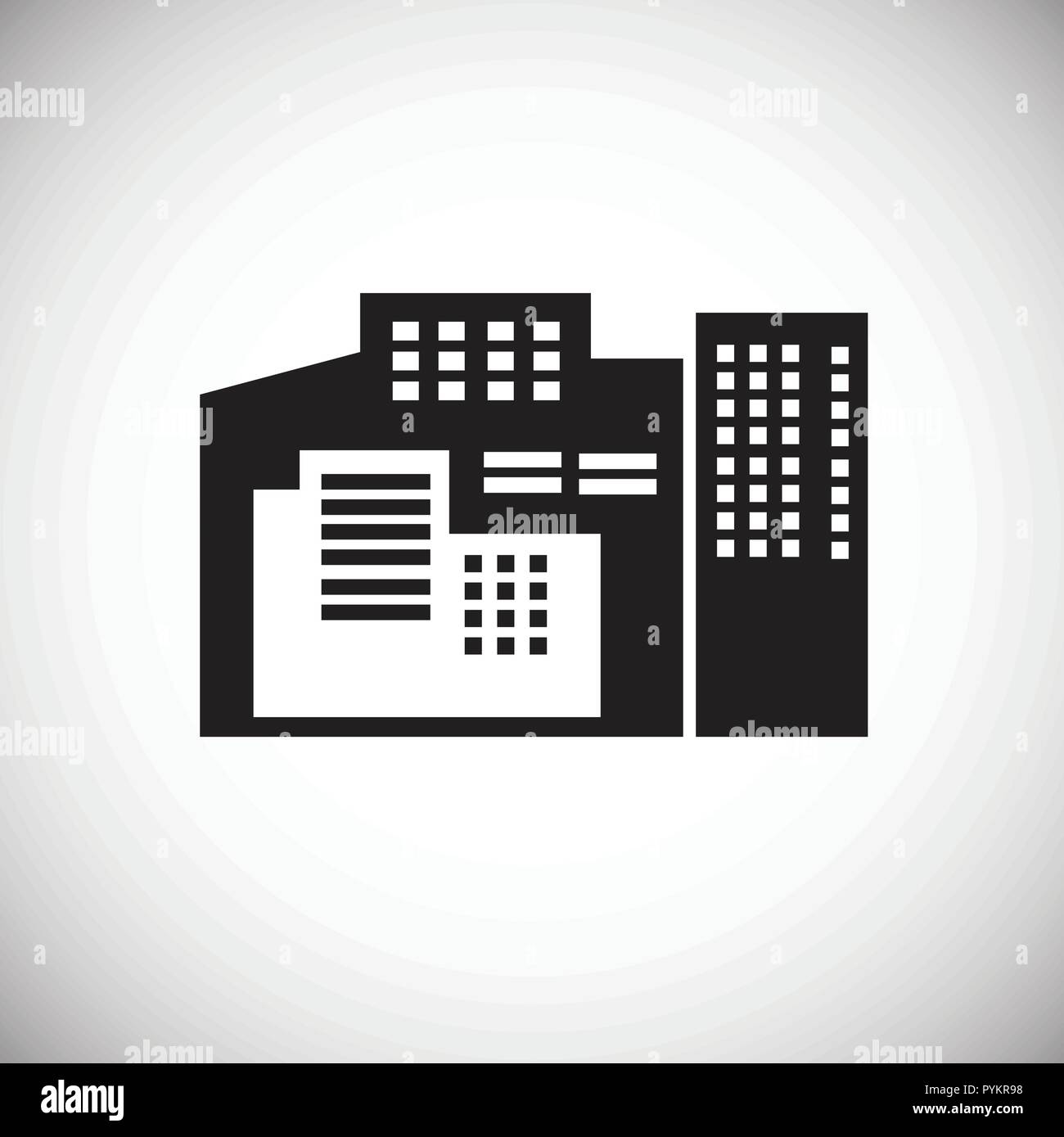 Modern architecture building on white background Stock Vector Image ...