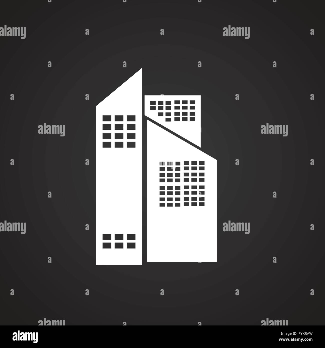 Modern architecture building on black background Stock Vector Image ...
