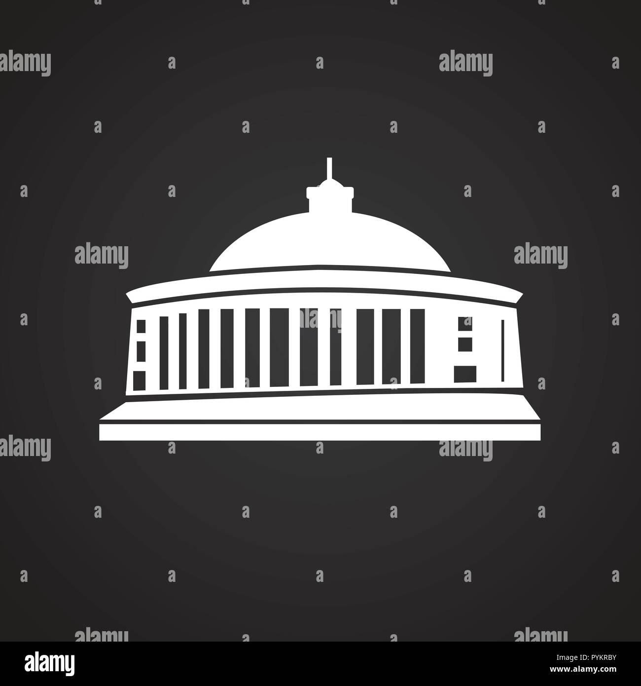 Modern architecture building on black background Stock Vector Image ...