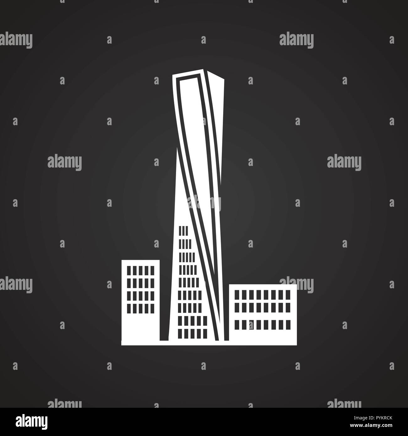 Modern architecture building on black background Stock Vector Image ...