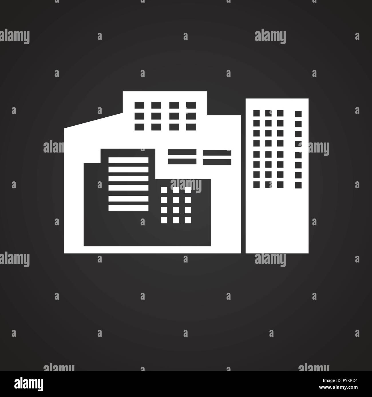 Modern architecture building on black background Stock Vector Image ...