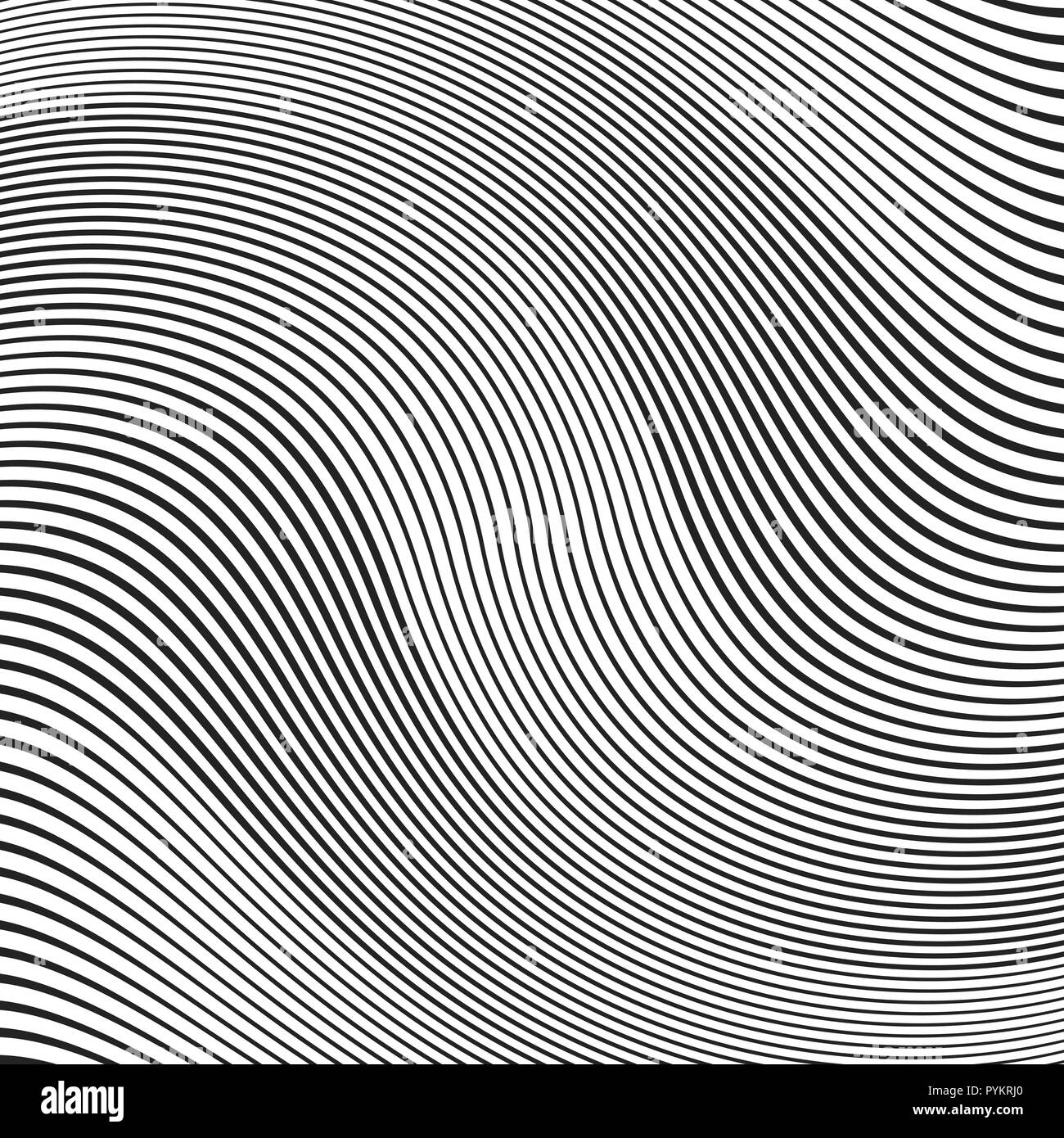 black parallel curved lines. halftone effect background Stock Vector ...