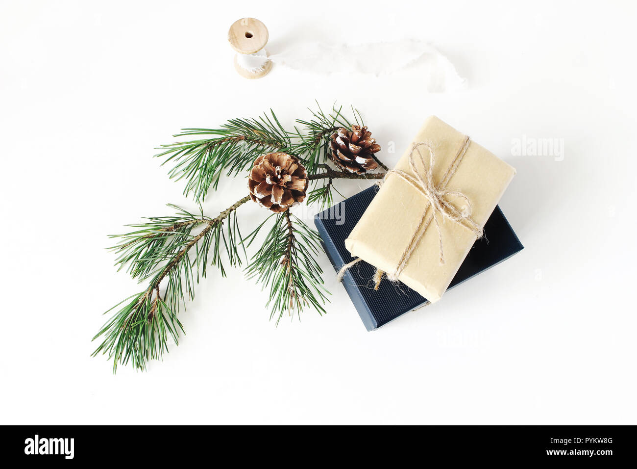 Christmas winter composition pine Cut Out Stock Images & Pictures - Alamy