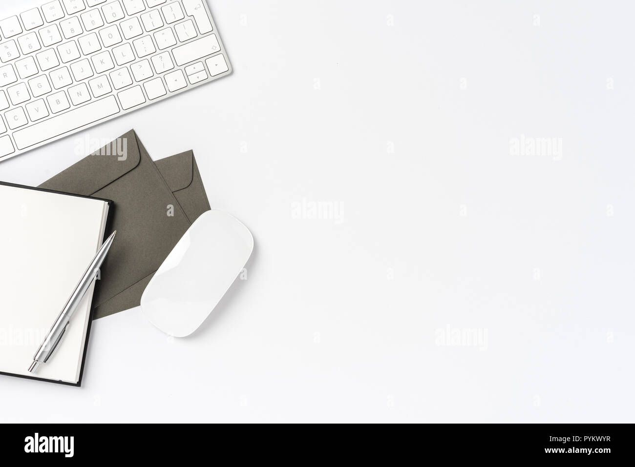 Computer desktop top view hi-res stock photography and images - Alamy