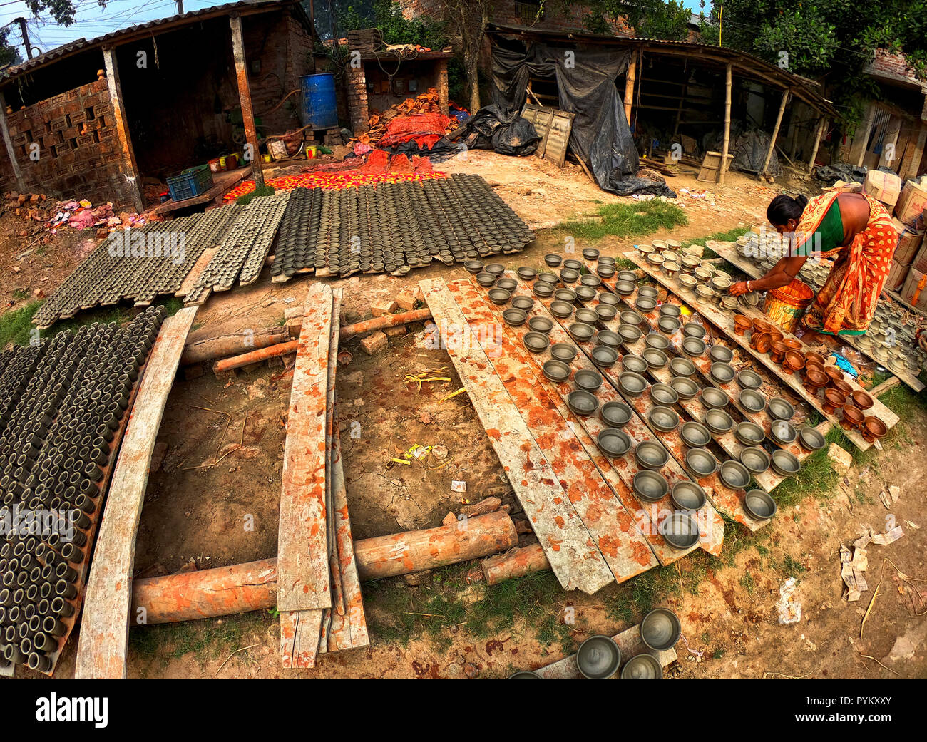 Soil made diya hi-res stock photography and images - Alamy