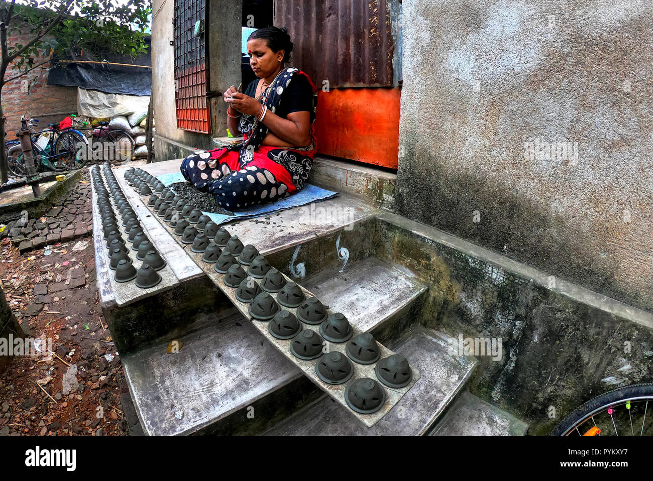 Soil made diya hi-res stock photography and images - Alamy