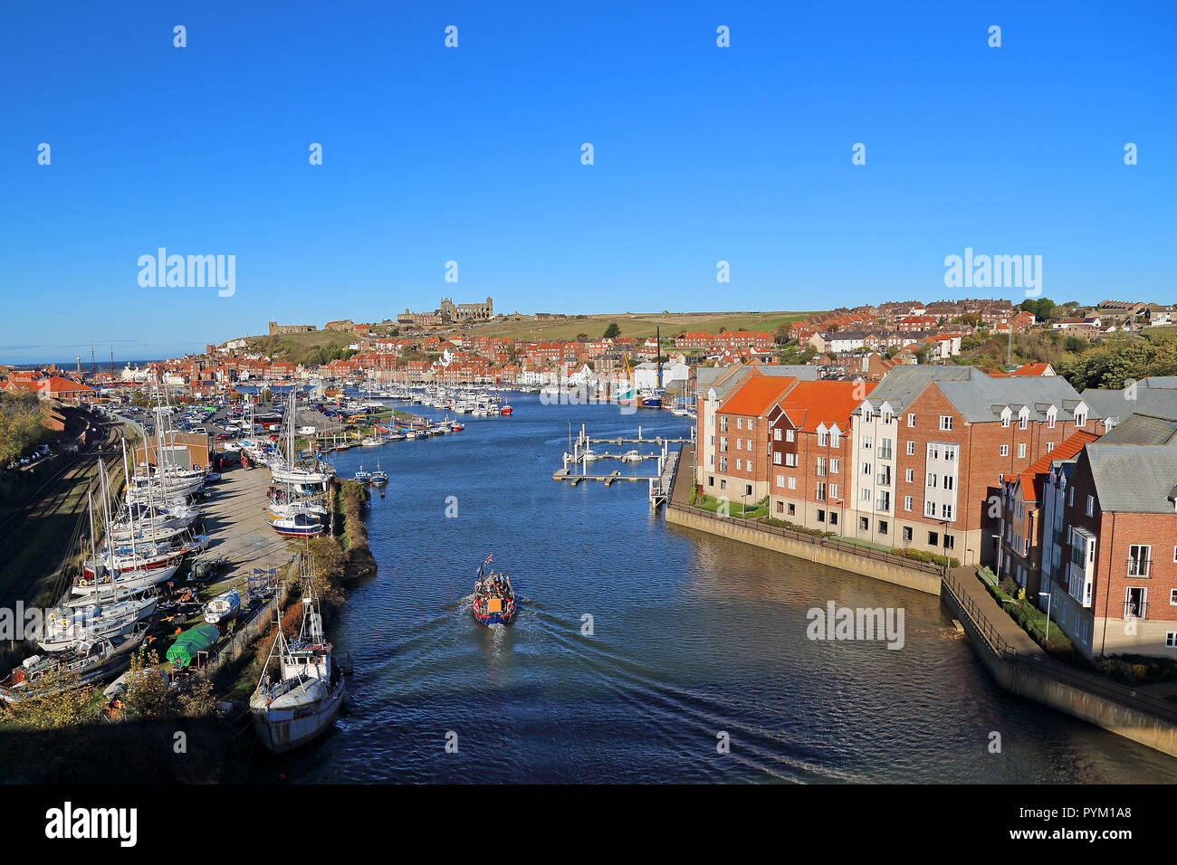 A view of the Whitby Fish Market in Whitby, North Yorkshire, England ...