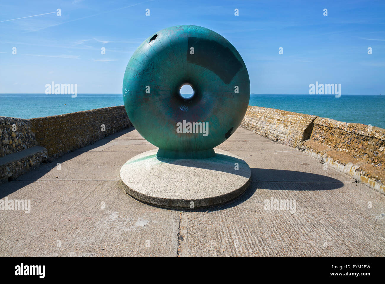Afloat by Hamish Black public sculpture at Groyne on seafront Brighton ...