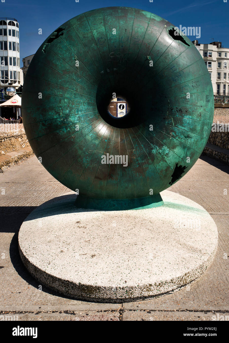 Afloat by Hamish Black public sculpture at Groyne on seafront Brighton ...