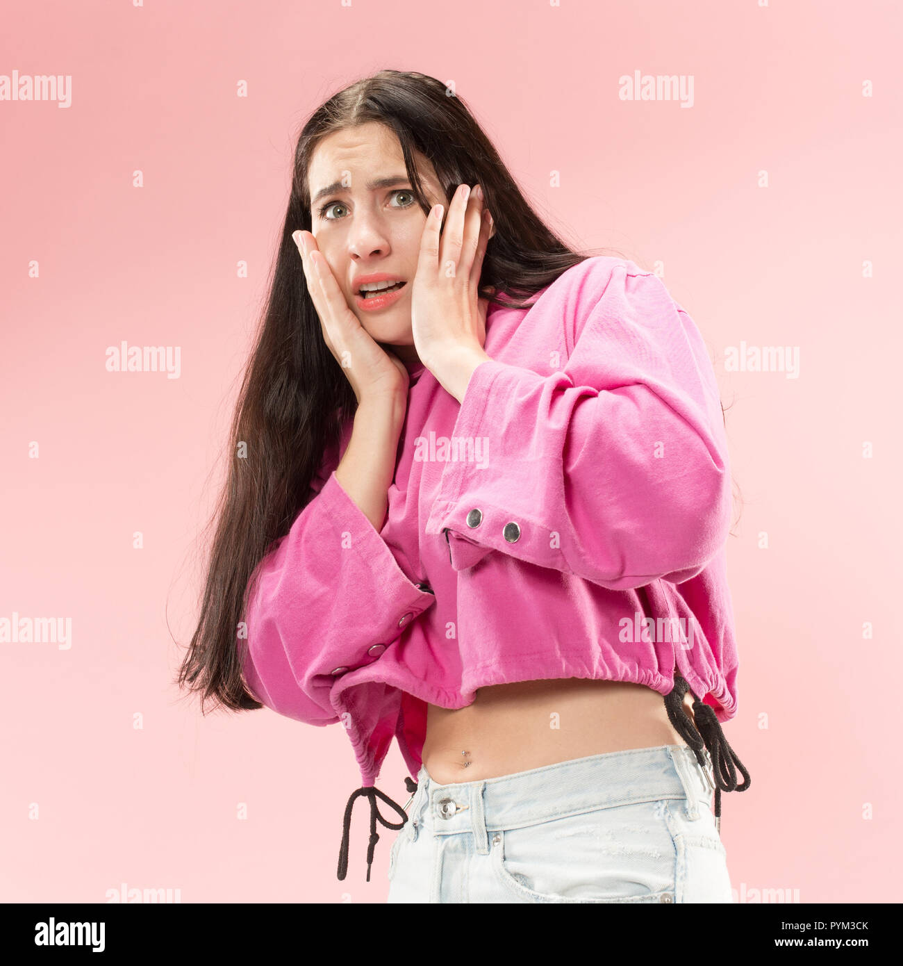 I'm afraid. Fright. Portrait of the scared woman. Business woman ...