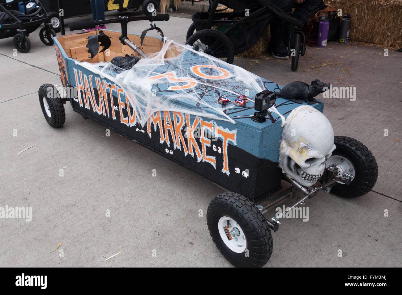 A custom coffin go-kart at the Coffin Races in Eugene, OR, USA Stock ...