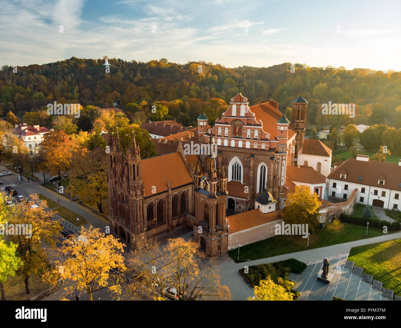 Aerial view of St. Anne's Church and neighbouring Bernardine Church ...