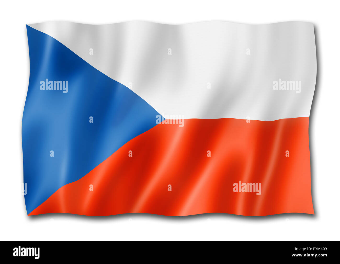 Czech Republic flag, three dimensional render, isolated on white Stock ...