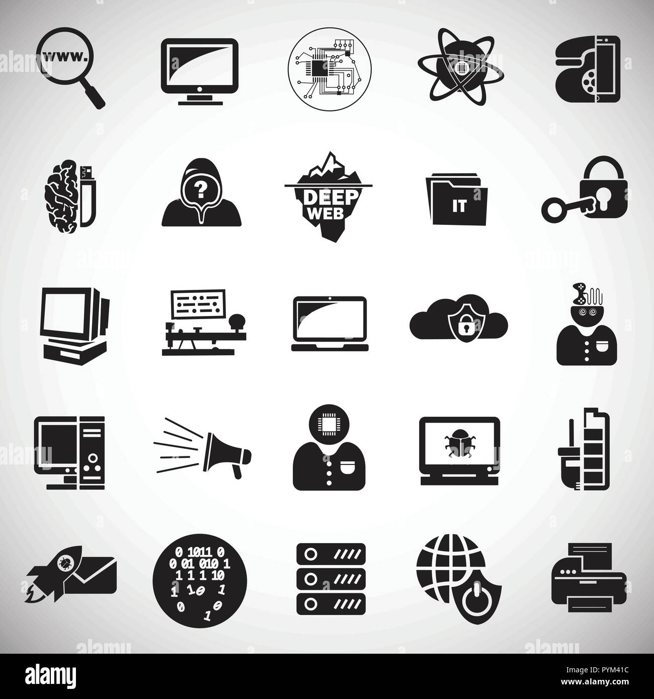 Computer and internet technologies set on white background Stock Vector ...