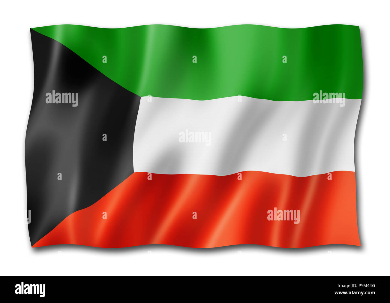 Kuwait flag, three dimensional render, isolated on white Stock Photo ...