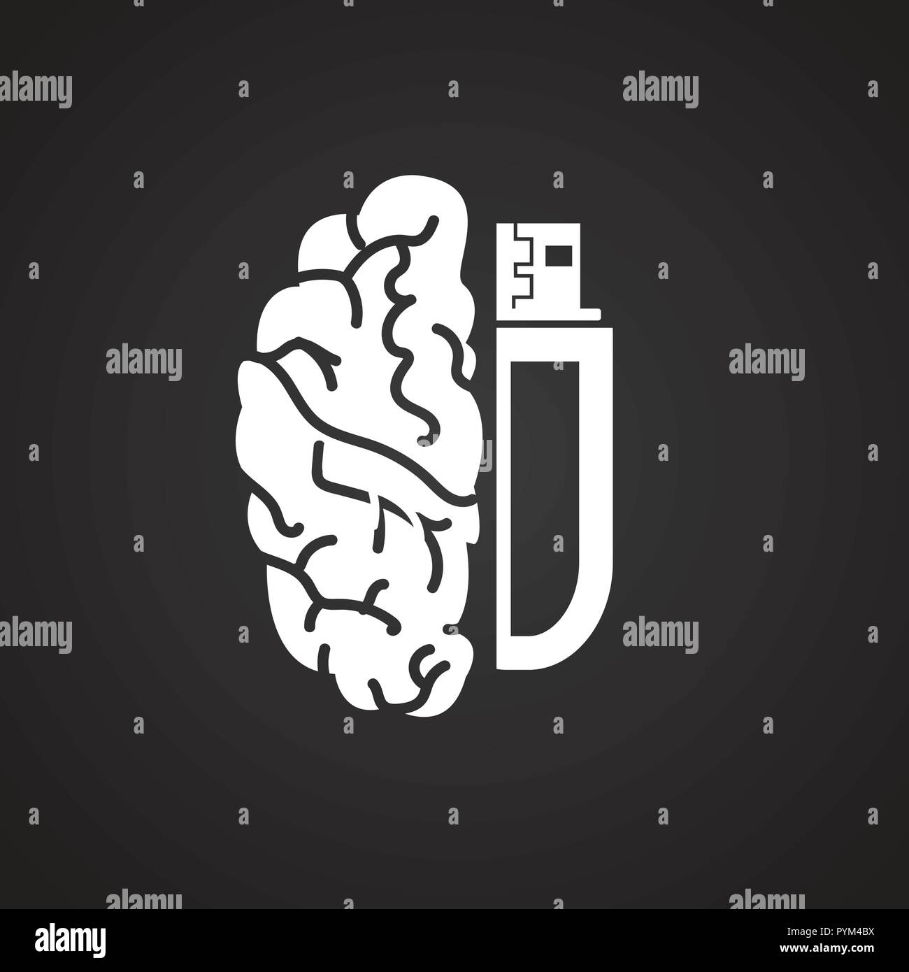 Brain data storage on black background Stock Vector Image & Art - Alamy