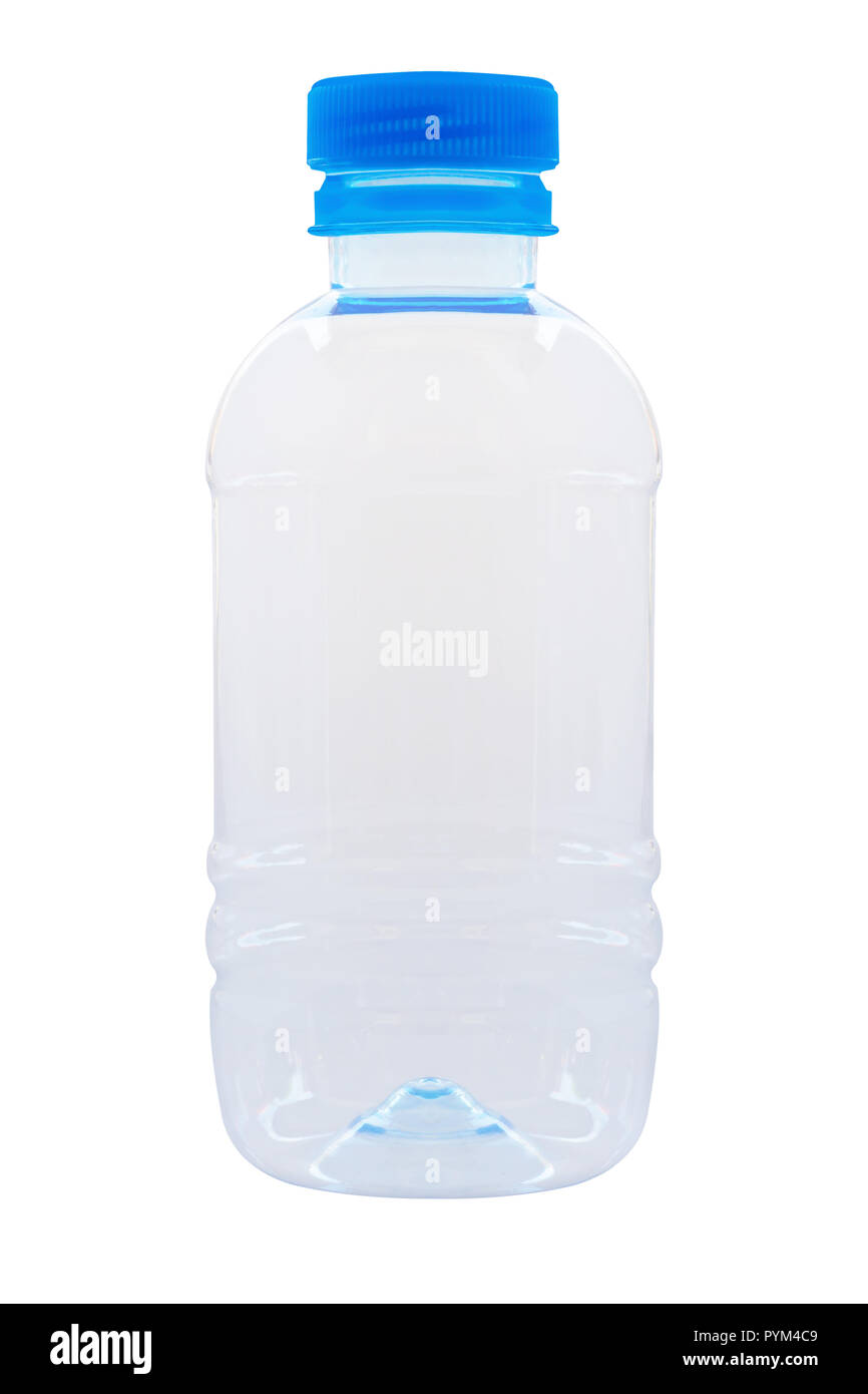Isolate empty water plastic bottle with cap on white background ...