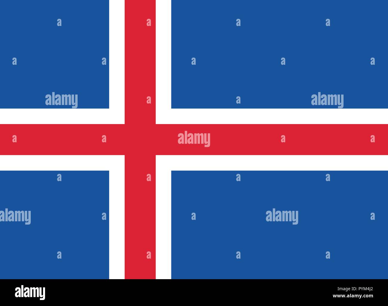 Flag of Iceland in official rate and colors, vector Stock Vector Image ...