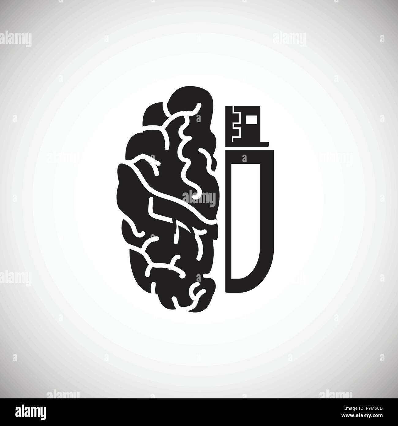 Brain data storage on white background Stock Vector Image & Art - Alamy