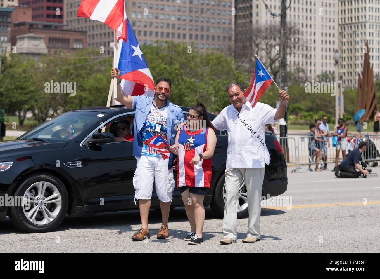 Chicago, Illinois, USA - June 16, 2018: The Puerto Rican Day Parade ...