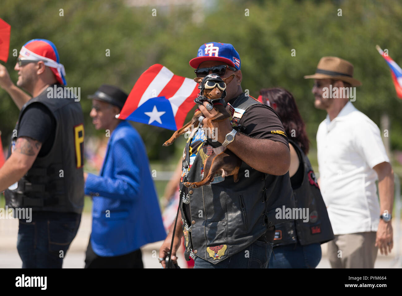 Chicago, Illinois, USA - June 16, 2018: The Puerto Rican Day Parade ...