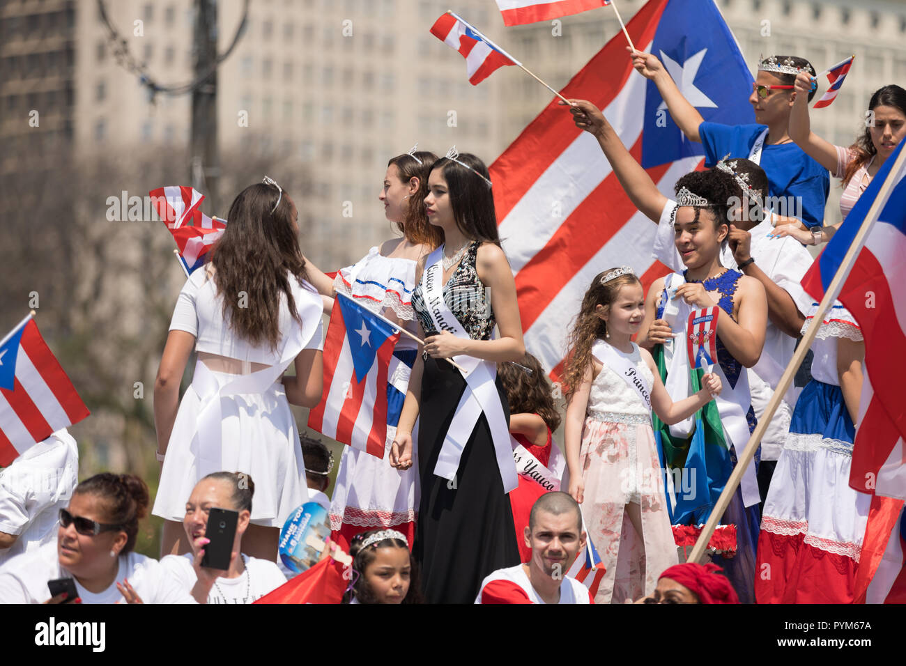 Chicago, Illinois, USA - June 16, 2018: The Puerto Rican Day Parade ...