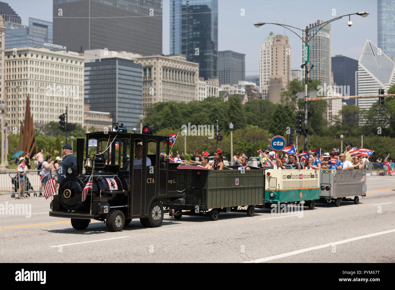 Chicago, Illinois, USA - June 16, 2018: The Puerto Rican Day Parade ...