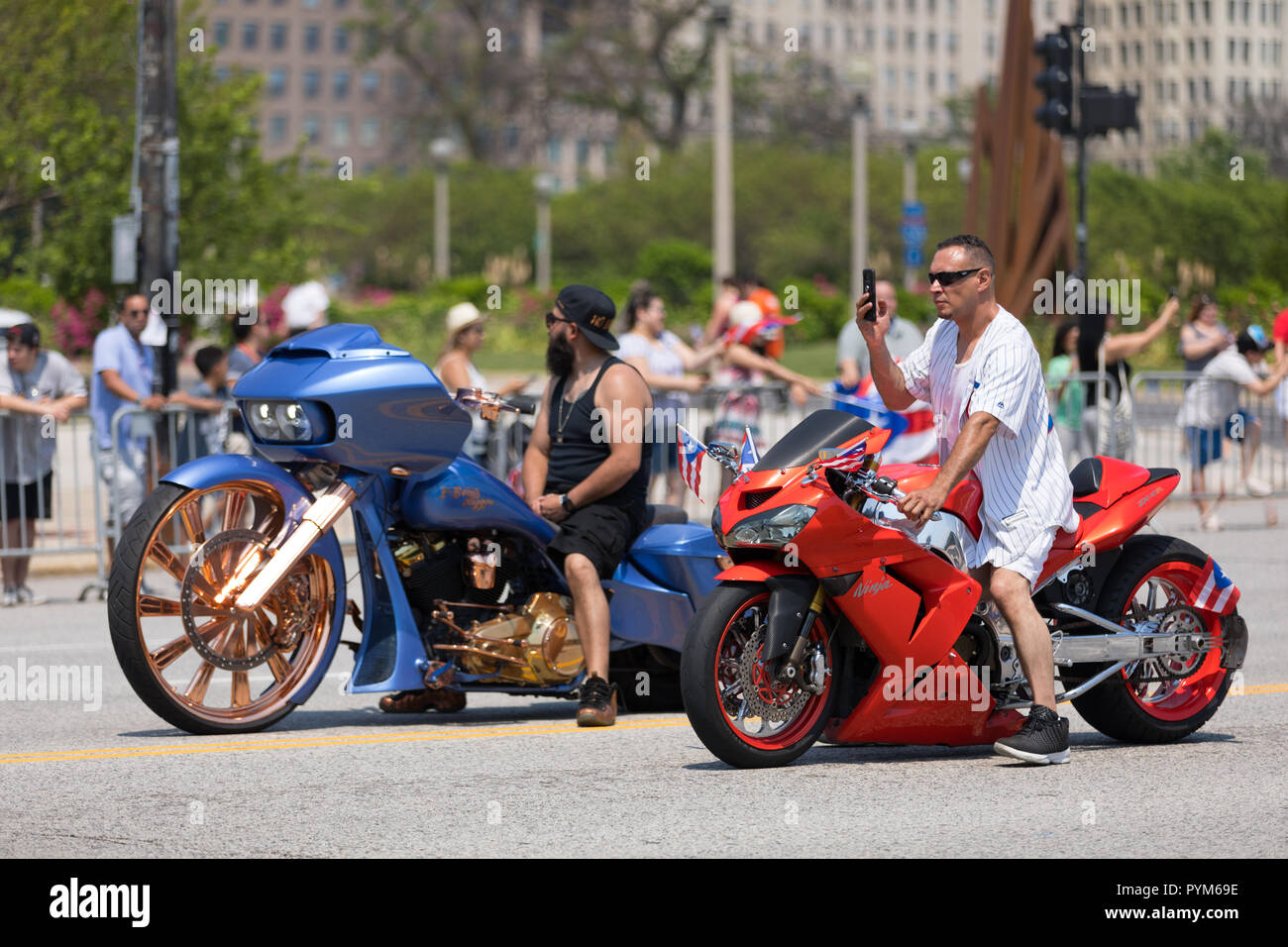Chicago, Illinois, USA - June 16, 2018: The Puerto Rican Day Parade ...