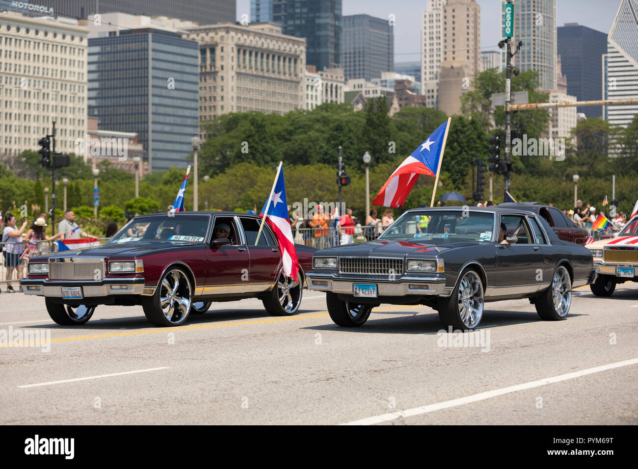 Chicago, Illinois, USA - June 16, 2018: The Puerto Rican Day Parade ...